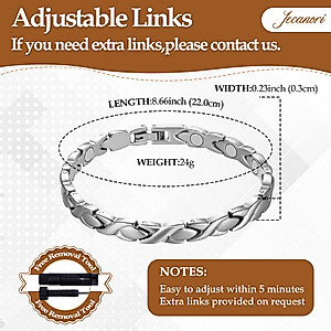 Jecanori Magnetic Bracelets for Women,Pure Titanium Magnetic Bracelets,Adujstable Bracelet,Jewelry Gift with Sizing Tool Magnetic Field Therapy（Flawlessness Series