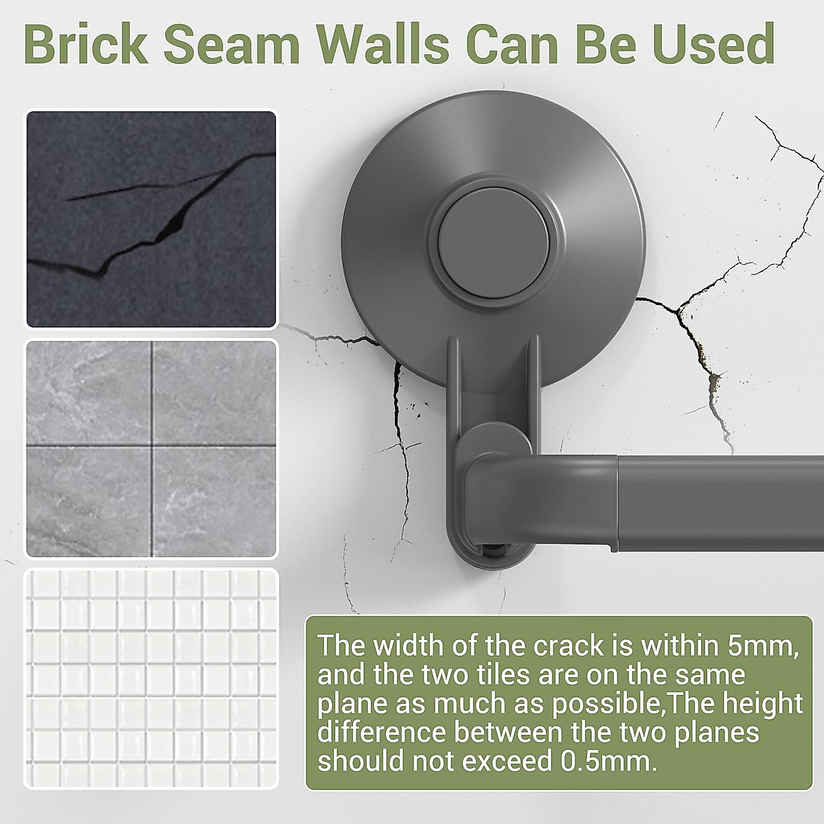 LUXEAR Towel Bar, 24 Inch Adhesive Bathroom Towel Bar with Upgrade Suction Cup, Tool Free Adhesive Shower Towel Rack with 5 Sliding Hooks, Wall Mounted Plastic Towel Bar for Shower Kitchen Door