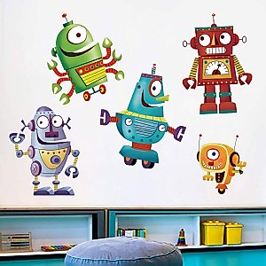 ufengke Cartoon Robot Wall Stickers DIY Removable Vinyl Wall Decals Art Decor for Kids Boys Nursery Bedroom Playroom