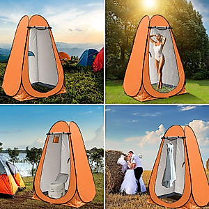 anngrowy Shower Tent Pop Up Privacy Tent Portable Outdoor Camping Bathroom Toilet Tent Changing Dressing Room Privacy Shelters Room for Hiking and Beach Sun Shelter Picnic Fishing–Waterproof 2 Colors
