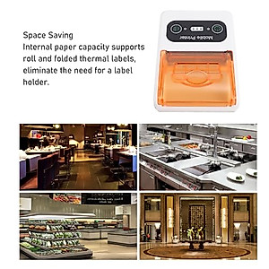 Bluetooths Thermal Receipt Printer, 58mm Handheld POS Inkless Receipt Printer, Portable Small Thermal Printer for Small Business Office Retail Store Restaurant (Orange White)