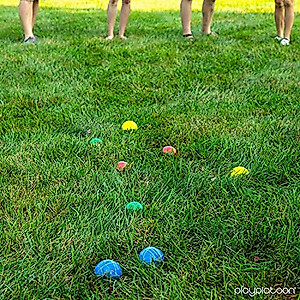 Play Platoon 90 mm Bocce Ball Set with 8 Premium Balls, Pallino, Carry Bag & Measuring Rope