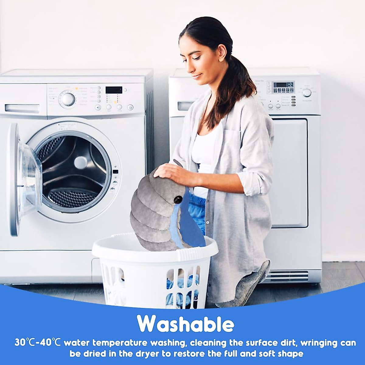 Airsnigi 2 Pieces Insect Plush Toys Pill Bug Stuffed Soft Animals Pillow Soft Deep Sea Insect Doll Pillow Kids Toys Girls Boys Gift - Grey 30cm/12inch