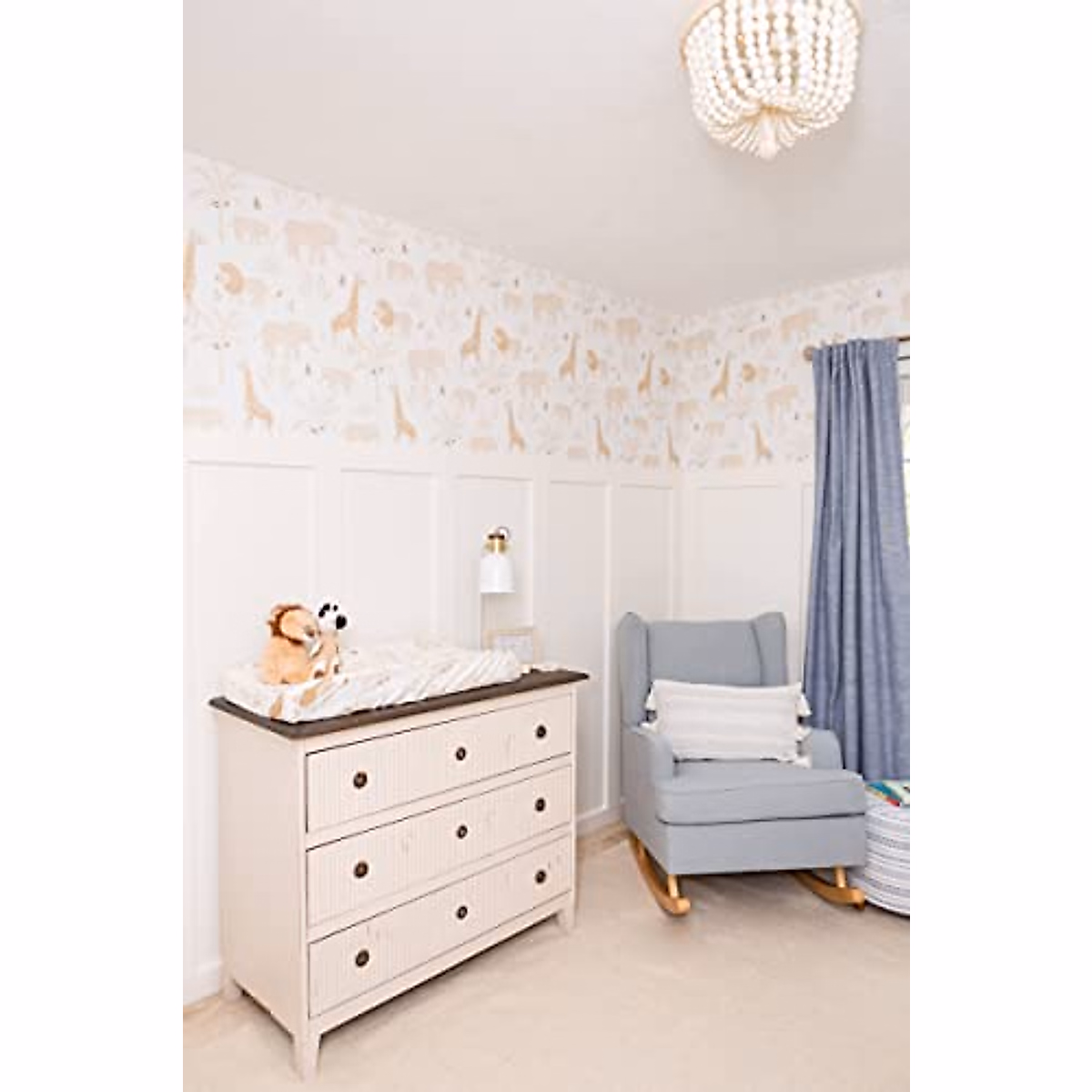 Crane Baby Stretchy Changing Pad Cover, Breathable Changing Pad Cover for Boys and Girls, Safari Animal, 16”w x 32”h