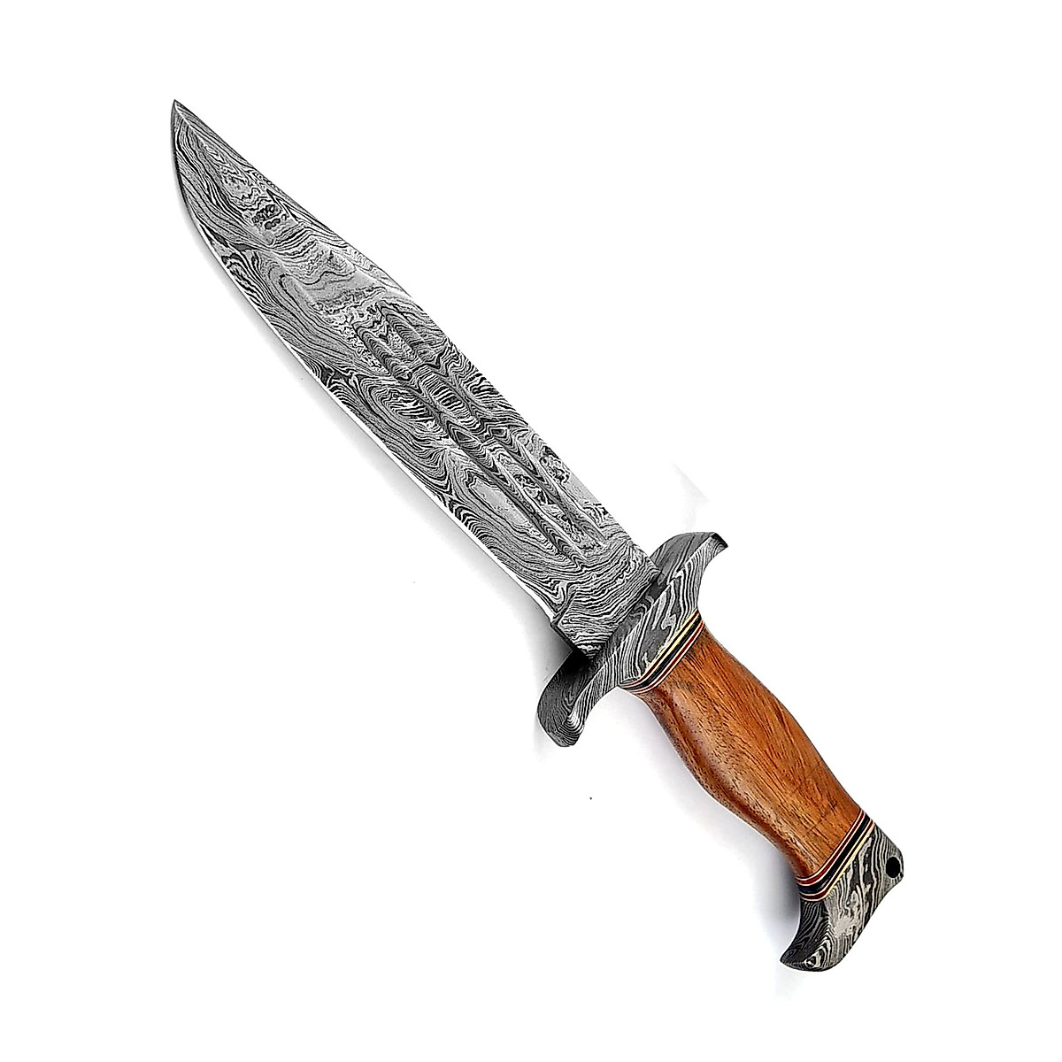 Black Smith Custom Knives Handmade Damascus steel bowie knife with sheath Fixed blade hunting bowie knife for Survival Camping and Bushcraft 13inch Knife (BSCK-HK-1100)