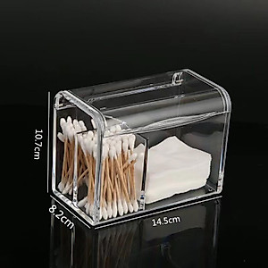 ulafbwur Cotton Swab Organizer Transparent Swab Box 3-grid Acrylic Cotton Swab Holder with Lid Neat Dustproof Storage Solution for Q-tips Jewelry Transparent