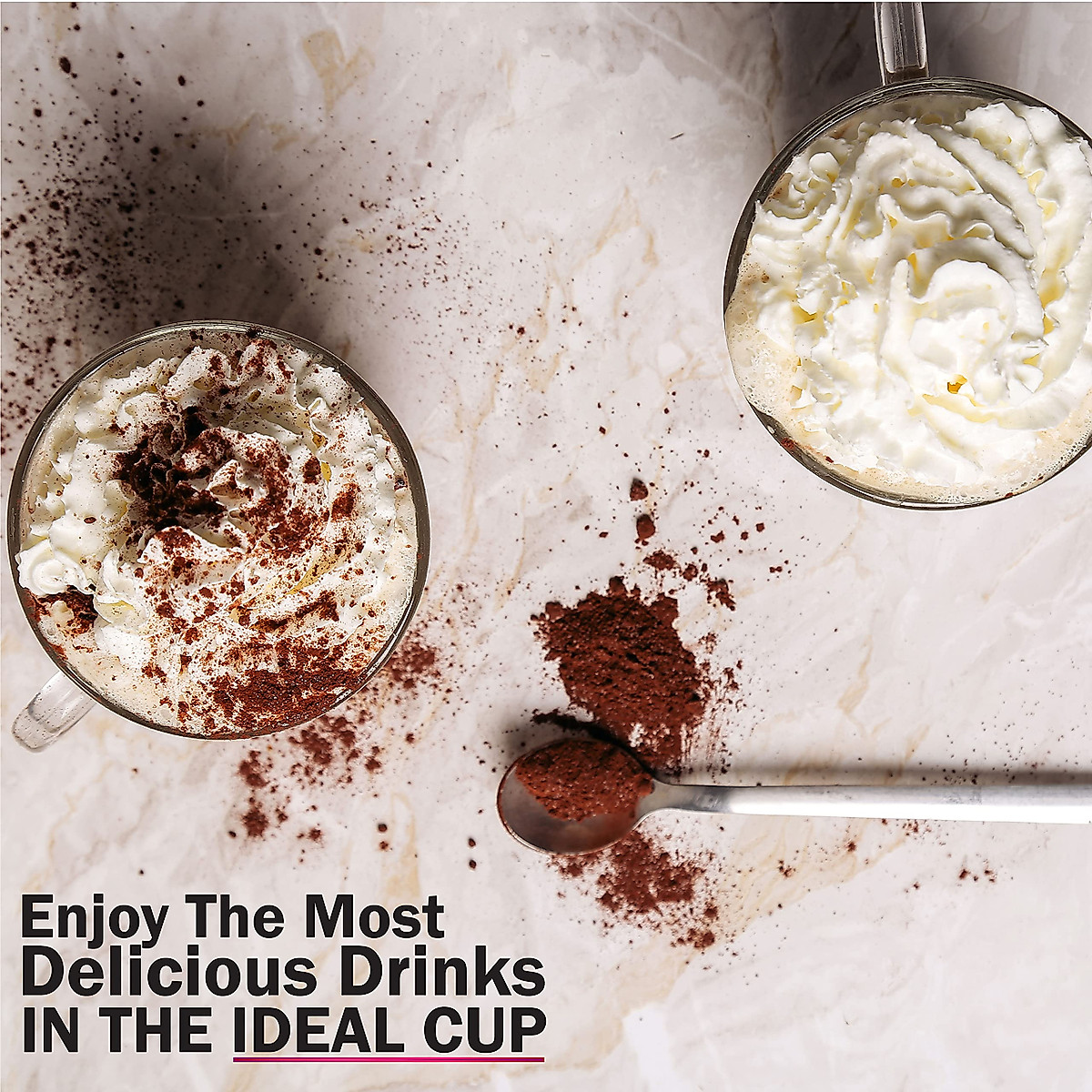 [12 Oz, 2Pack] Large Clear Glass Coffee Mugs Double Wall Insulated Glass Tea Cups with Handle Perfect Latte Cappuccino Heat Resistant , Dishwasher and Microwave Safe, 2 Count (Pack of 1)