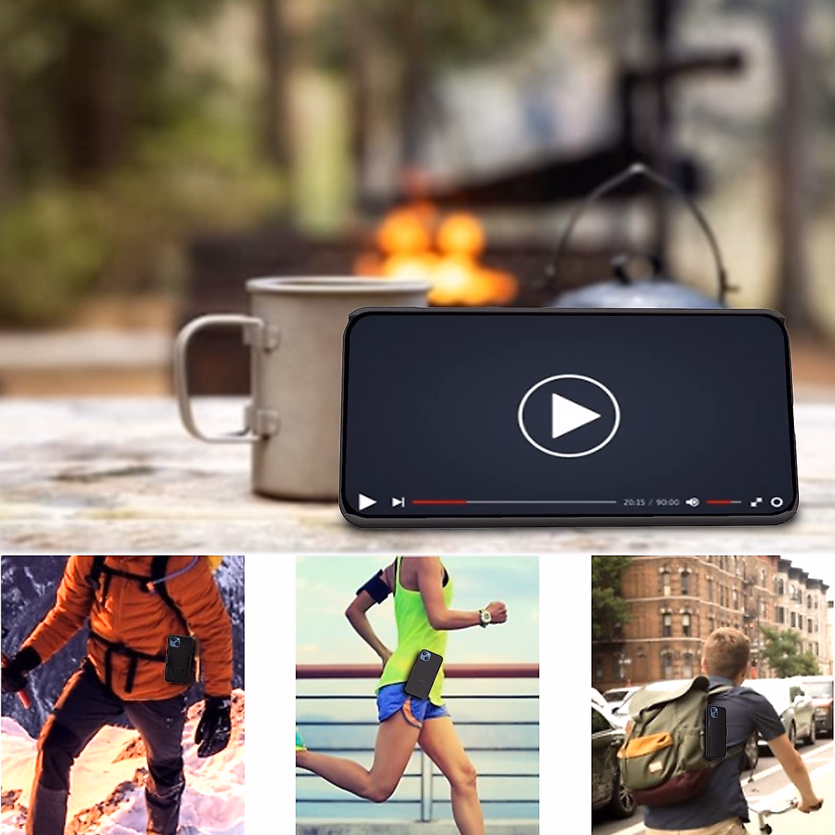 Ailiber for OnePlus 11 Phone Case, OnePlus 11 5G Case Holster with Screen Protector, Swivel Belt Clip, Kickstand Holder, Slim Shockproof Shell Full Body Protective Phone Cover for One Plus 11-Black