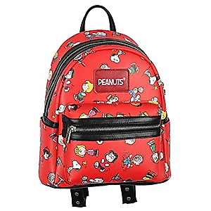 Peanuts Snoopy Charlie Brown Linus Lucy Sally Marcie Toss Print Mini Backpack