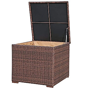 Super Patio Outdoor Patio Storage Box Waterproof, Wicker Storage Bin Deck Box for Cushions, Garden Tools, Pool Toys, 88 Gallon