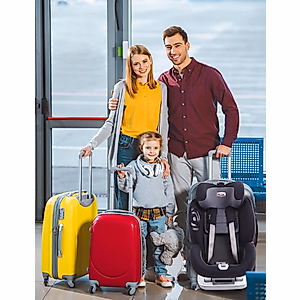 Car Seat Travel Belt, Adjustable Travel Strap for Transport Kid Car Seat to Convert Luggage Carts Into Airport Car Seat Stroller, Easy Carry Universal Size (Black)