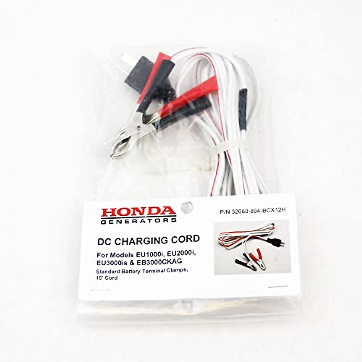Honda 32660-894-BCX12H 10 ft. Generator DC Charging Cord with Clamps