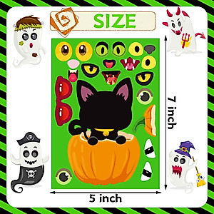 Halloween Stickers for Kids 32PCS Halloween Games for Kids Halloween Make a Face Stickers Jack-O-Lantern Sticker Cute Halloween Stickers Halloween Arts and Crafts for Kids