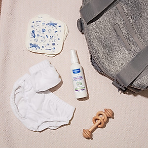 Mustela Reusable & Washable Baby Eco-Wipes - 100% Organic GOTS Certified Cotton Pads for Quick Cleanups or Makeup Removal - 6 counts (3 Large & 3 Small)