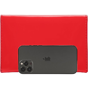 Dexmay Women Envelope Clutch Handbag Patent Leather Pouch Foldover Dress Purse Red
