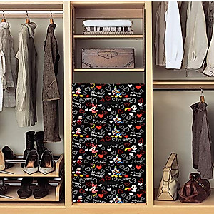 Heart Home Disney Mickey Print Non Woven Fabric 3-Replacement Drawer Storage And Cloth Organizer Unit for Closet (Black)-HHEART16028