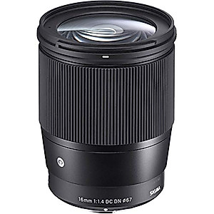 Sigma 16mm f/1.4 DC DN Contemporary Lens for Sony E, Bundle with ProOptic 67mm Filter Kit, Cleaning Kit, Lens Cap Tether, Flex Lens Shade, PC Software Kit, Lens Cleaner