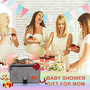 Portable Diaper Changing Pad, Baby Changing Mat with Smart Wipes Pocket, Waterproof Changing Station Kit, Foldable Changing Pad for Baby Shower, Travel, Walking