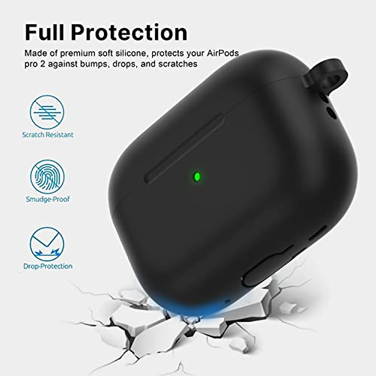 FUNLINK [3 in 1] for AirPods Pro 2 Case Cover 2022, Soft Silicone Skin Shockproof Protective Cover for Airpods Pro 2nd Generation Case with Keychain& Lanyard for New AirPod Pro 2
