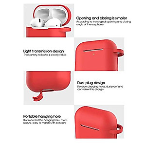VRW Custom Airpod Case with Keychain,Silicone case for AIrpod, Custom Name Airpod case Airpods Charging Cover Skin,For Airpod 1and 2(Not For The Pro Version)