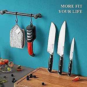 MOFFTI Chef Knife Set with Knife Sharpener, German EN1.4116 Stainless Steel Kitchen Knife Set, Ultra Sharp Professional Chef's Knife, Ergonomic Handle, Knives Set for Kitchen with Gift Box