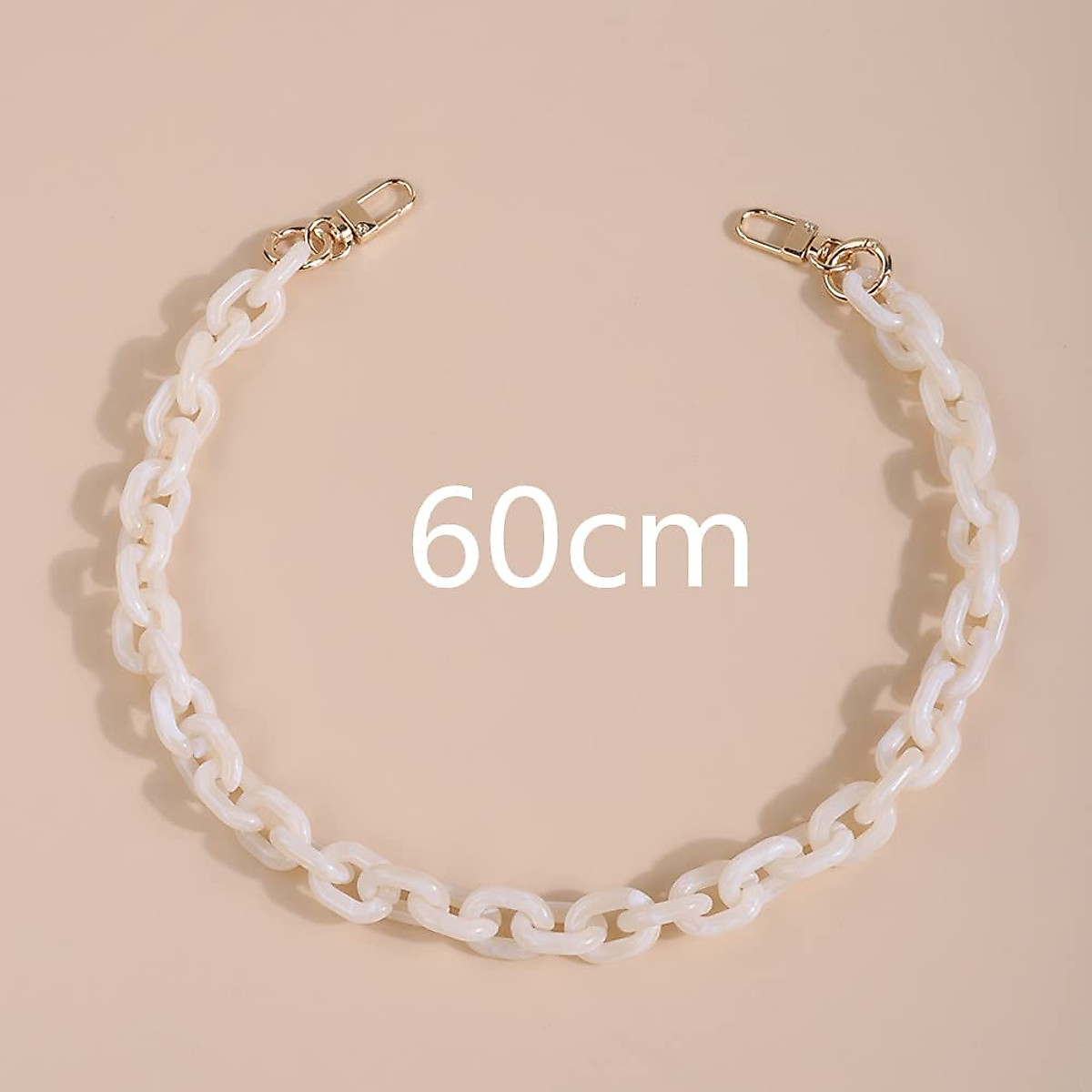 Chargances Resin Handbag Chain Strap 60cm Length Purse Chain Cross-Body Bag Chain Strap with Mental Clasp for Women Girls