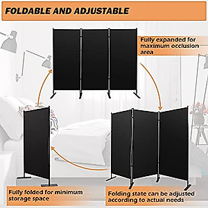 SmarketBuy Room Divider 3 Panels Folding Partition Privacy Screen for Home Decor Office Yard Bedroom, Black (71.7" x 88.2")