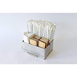 TableCraft 10040 S/S Lattice 4-Compartment Flatware Caddy