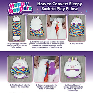 Happy Nappers Pillow & Sleepy Sack- Comfy, Cozy, Compact, Super Soft, Warm, All Season, Sleeping Bag with Pillow- Blue Shark (Large 66” x 30”)