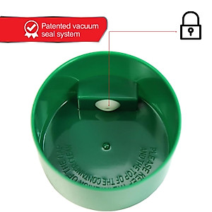 Tightvac - 1/2 oz to 3 ounce Airtight Multi-Use Vacuum Seal Portable Storage Container for Dry Goods, Food, and Herbs - Green Cap & Clear Body