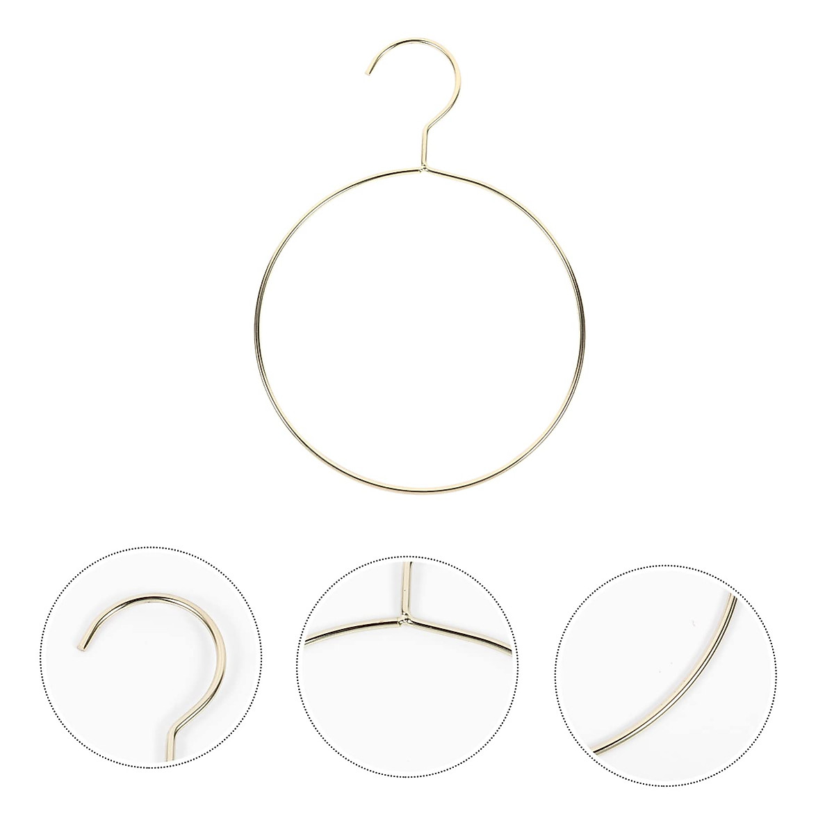 SWOOMEY Ring Tie Rack Metal Organizer Shelf Gold Towel Rack Scarf Hanger Modern Circle Towel Hanger Round Towel Rack Nonslip Steel Tie Rings Belt Shawl Scarf Hanger Round Hanger Wardrobe