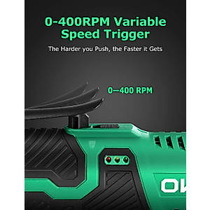 KIMO Cordless Electric Ratchet Wrench Set, 40 Ft-lbs, 400 RPM, 3/8" 12V Cordless Ratchet Kit w/ 60-Min Fast Charge, Variable Speed Trigger, 2.0Ah Lithium-Ion Battery (1 Battery)