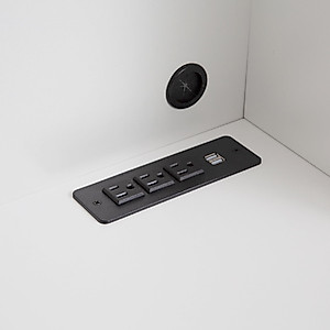 Holaki Computer Desk with Hutch & Bookshelf,Wood Executive Desk Teens Student Desk Writing Laptop Home Office Desk with Drawers,3 AC Outlets and 2 USB Charging Ports,Study Laptop Table for Home(White)