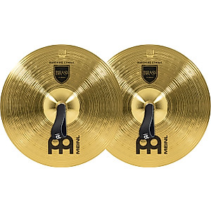 Meinl 14” Marching Cymbal Pair with Straps - Brass Alloy Traditional Finish - Made In Germany, 2-YEAR WARRANTY (MA-BR-14M)