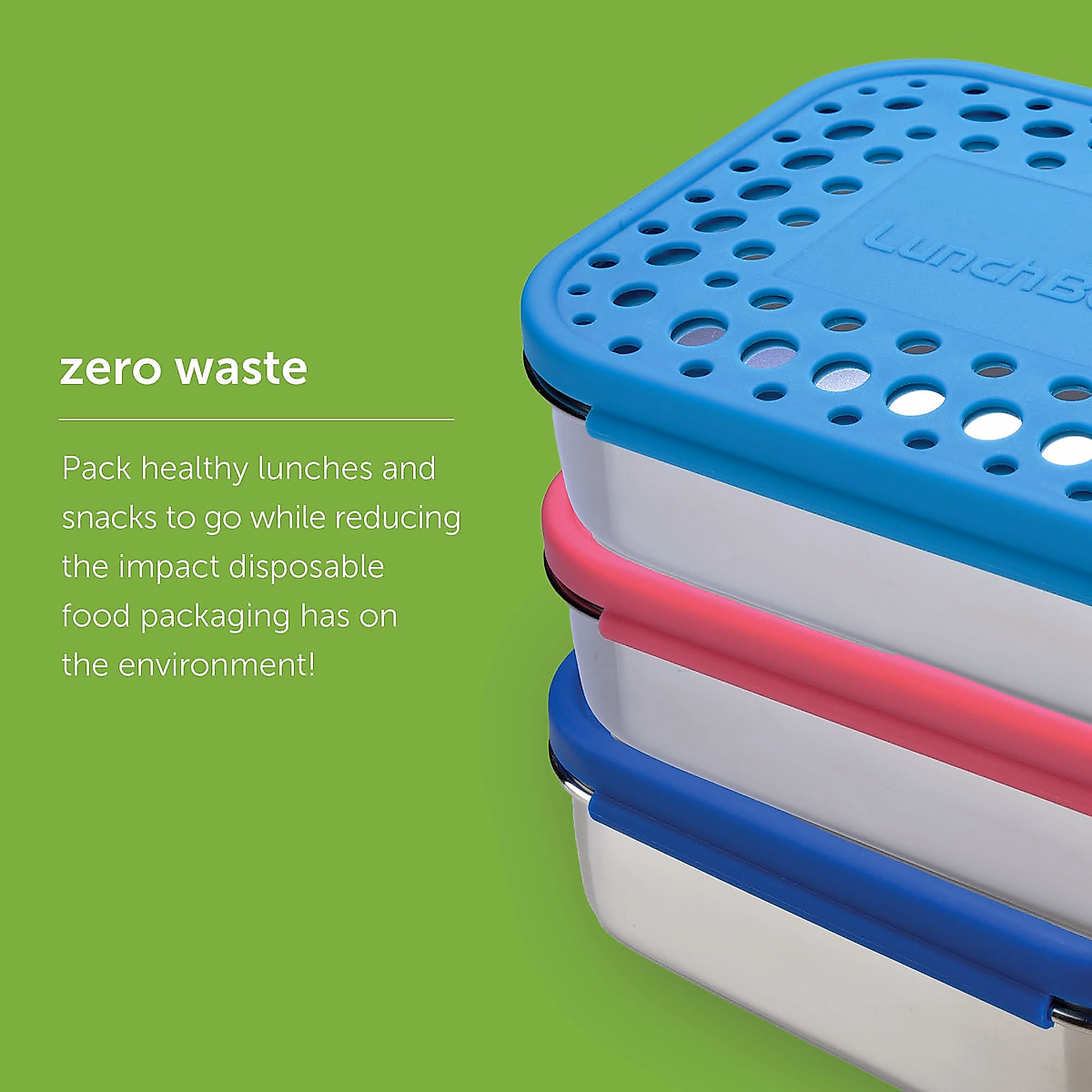 LunchBots Small Snack Packer Toddler Bento Box - Extra Small Divided Stainless Steel Snack Container - 2 Compartments for Fruits, Vegetables and Finger Foods - Dishwasher Safe – Stainless Lid