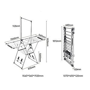 YIFEI2013-SHOP Folding Drying Rack Floor Drying Rack Folding Stainless Steel Indoor Home Balcony Outdoor Drying Quilt Lift Telescopic Rod Can Dry Shoes Design Collapsible Drying Rack