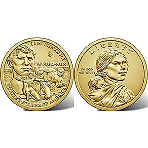 2018 Various Mint Marks Native American Dollars 2018 $1 Native American Dollars P,D Both Coins Jim Thorpe Uncirculated