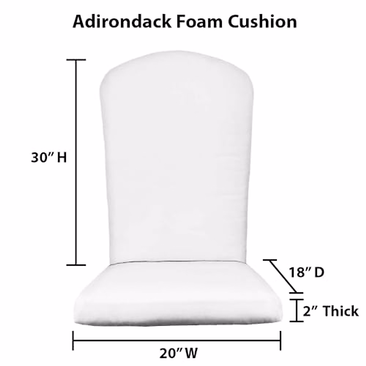 RSH DECOR: Foam Adirondack/Rocking Chair Cushion | 48” x 20” x 2” | All-Weather Spun Fabric | Water and Fade-Resistant | Outdoor Cushion for Patio Furniture | Flamingo Flirt