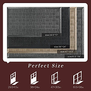 Mibao Front Door Mat Indoor Outdoor Entrance, Dirt Trapping Outdoor Welcome Mats, Non-Slip Outdoor Door Mats, Low Profile Front Door Mat, Entryway Mat, 36" x 24", Grey