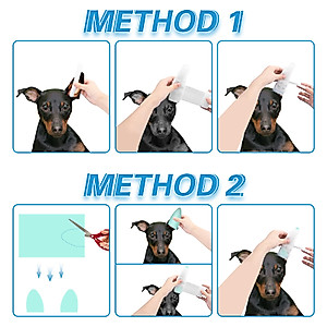 KeaJuidy Dog Ear Posting Kit, Dog Ear Stand Up Support Tool Two Ways, Dog Ear Stick Foam Tape Dog Supplies Dog Ear Fixed Correction Vertical Holder for Doberman Pinscher Dog Samoyed Corgi