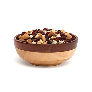 Lipper International 2183 Rubberwood Two-Tone Bowl for Serving Fruits, Salads, or Popcorn, Small, 6", Single Bowl