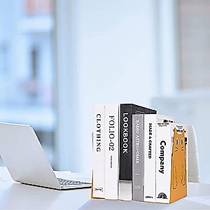 Bookends Cute Cat Metal Book End Non-Skid Bookend Office & Bookshelf Decorative Book Stopper for Holding Books Organizer Bookends for Heavy Books