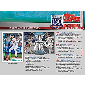 Hanger Box 2019 Topps Baseball Factory Sealed Series One with 67 Cards per Box Possible Autographs Rookies Game Used Relic Cards and More