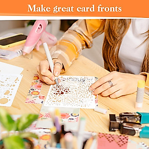 14 Pcs Mixed Media Stencils, Mabor DIY Crafts Stencils Painting Stencils for Wall Floor Decor Branches Patterns Stencils Geometric Styling Stencils for Stamp Card Making