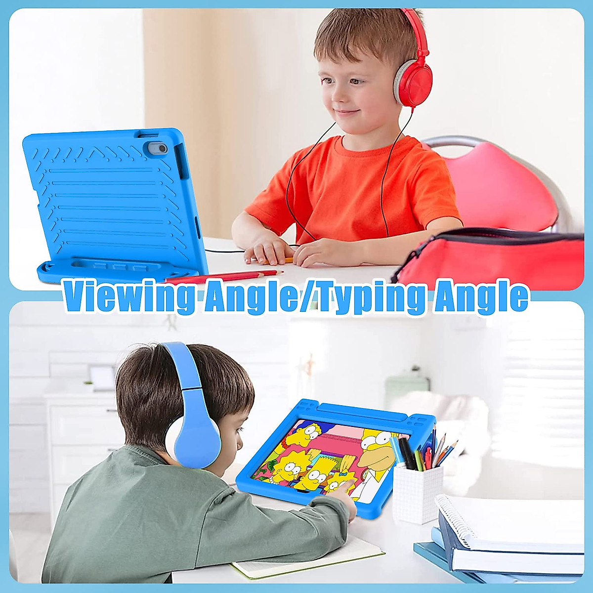 AVAWO Case for iPad 10th Generation 2022 10.9 Inch, iPad 10th Case Kids, Built-in Screen Protector, Heavy Duty Shockproof Handle Stand Child Protective Cover for iPad 10.9" 2022(10th Gen), Blue