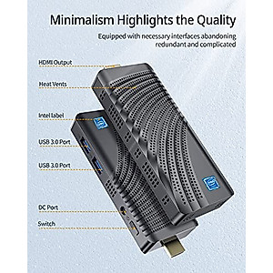 Mini PC Stick Intel Celeron N4000 (Up to 2.6GHz) Windows 10 Pro Mini Computer Stick 4GB DDR4 64GB eMMC Micro Desktop Small Form Factor PC Supports 4K HDMI, 2.4G/5G WiFi, Bluetooth 4.2, Auto Power On