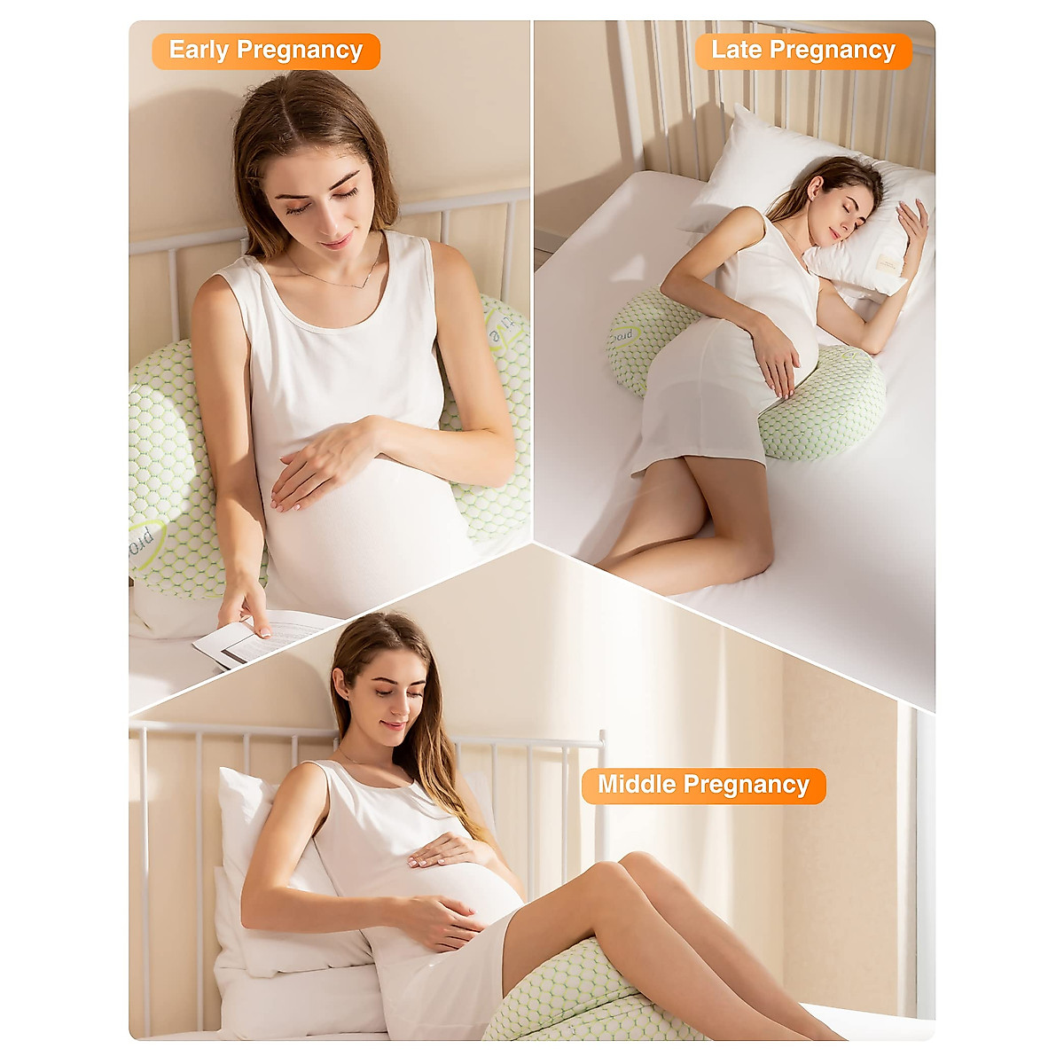 taynoes Pregnancy Pillows for Sleeping, Maternity Pillows, Detachable and Adjustable Pregnancy Must Haves Support for Pregnant Women Back, Belly, Stomach,Side Sleeper Pregnancy Wedge Pillow (Green)