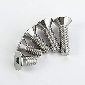 1/4-20 x 1/2", 5/8", 3/4", 7/8", 1" Flat Head Socket Cap Screws, Allen Socket Drive, Stainless Steel 18-8 (304), Bright Finish, Fully Threaded, 50 PCS