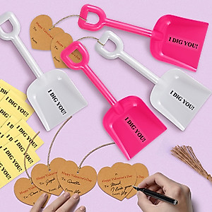 24 Pack Valentine's Greeting Cards With Plastic Toy Shovels,24 I Dig You Stickers,24 Ropes,24 Valentines Day Cards,Prizes For School Classroom,Kids Exchange Gifts,Party Favors,Kids Sand Shovels