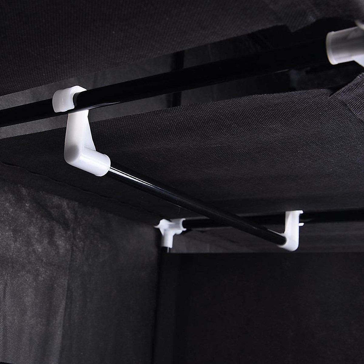 YesHom 50" Portable Non-Woven Fabric Wardrobe Bedroom Closet Clothes Cupboard Hanging Rail Storage Organizer Shelf Back
